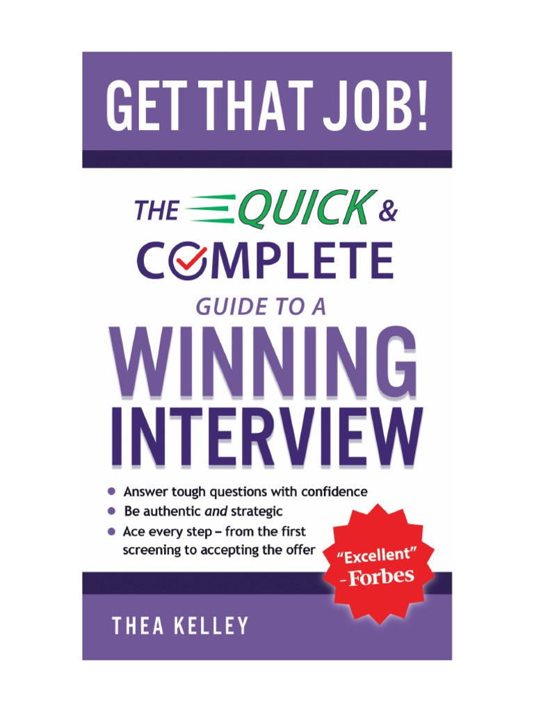 Get That Job! The Quick & Complete Guide To A Winning Interview | PDF ...