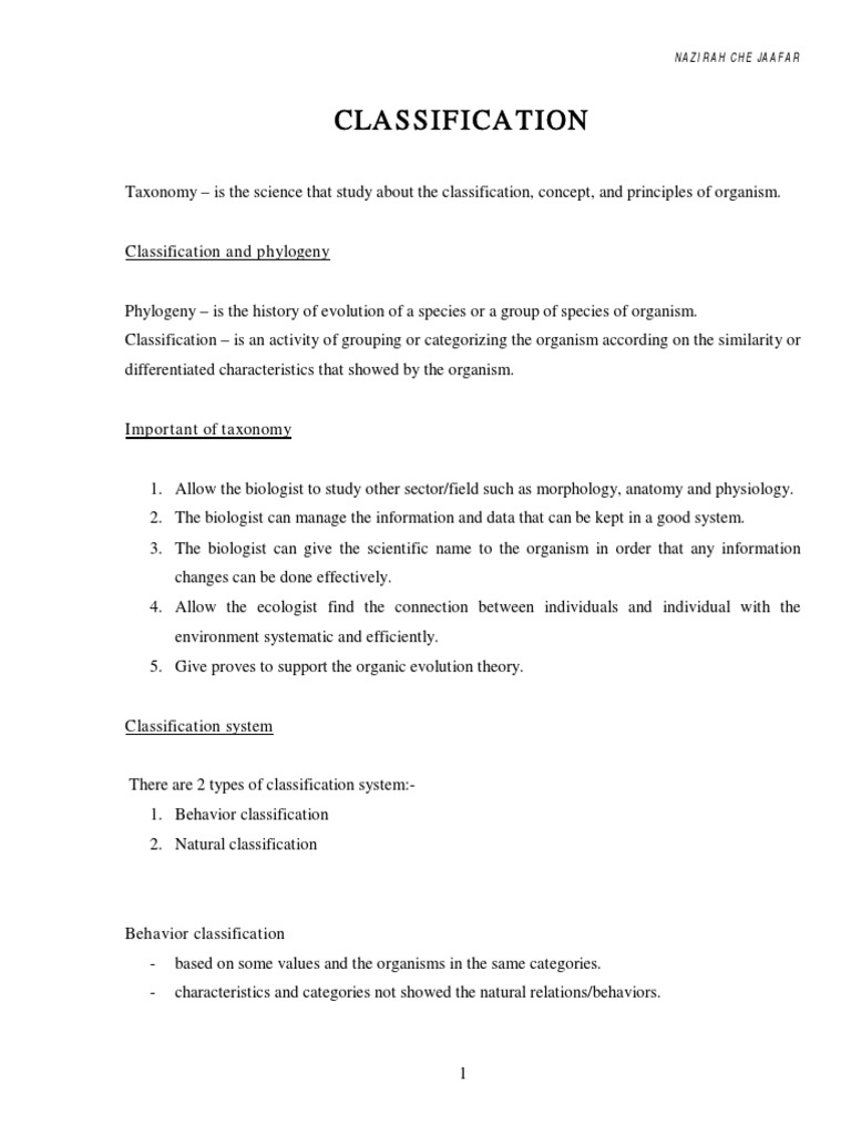 Classification and Phylogeny | PDF | Taxonomy (Biology) | Genus