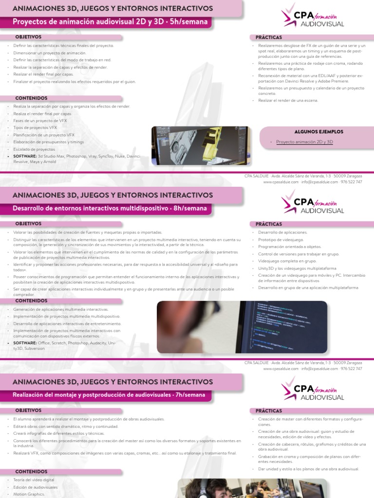 Temario Proyectos de Animación 2D/3D | PDF | Multimedia | Videojuegos