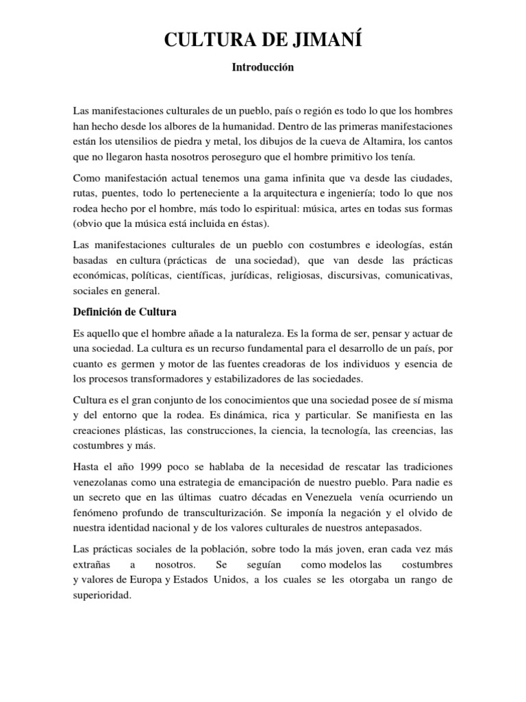 Cultura y Tradiciones de Jimaní | PDF | República Dominicana | Sociedad