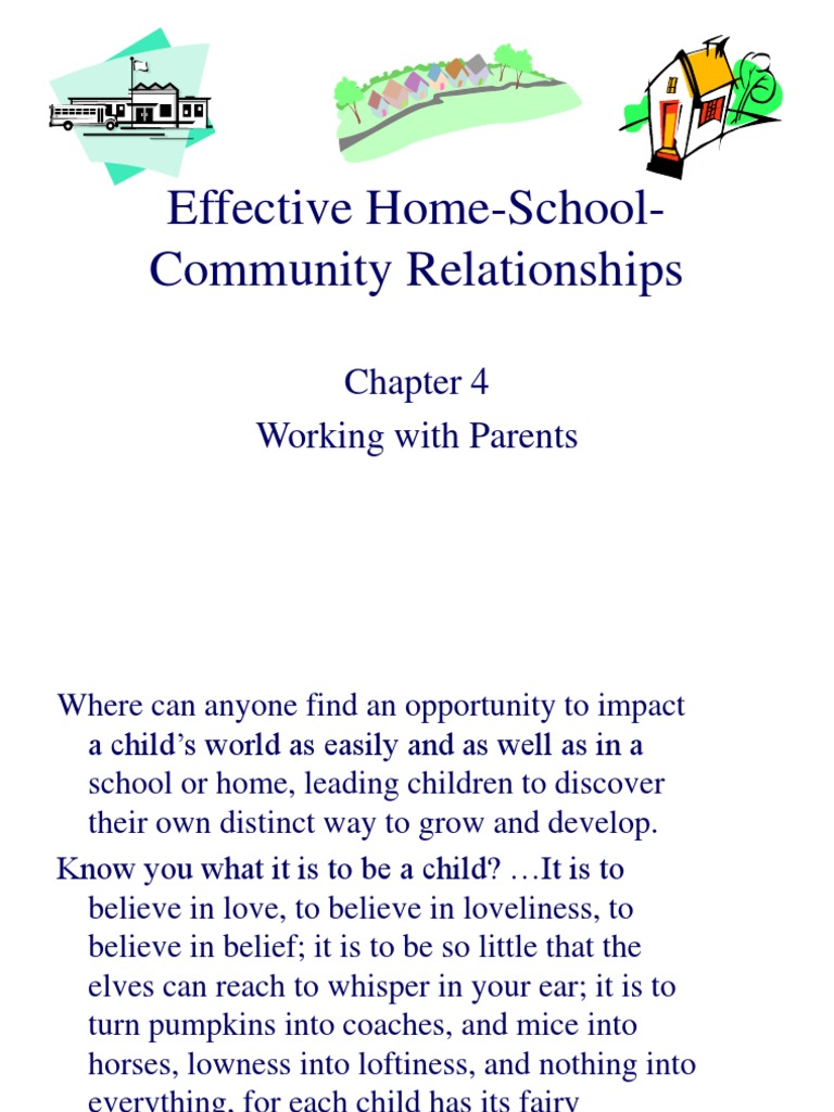 Effective Home-School-Community Relationships: Working With Parents ...