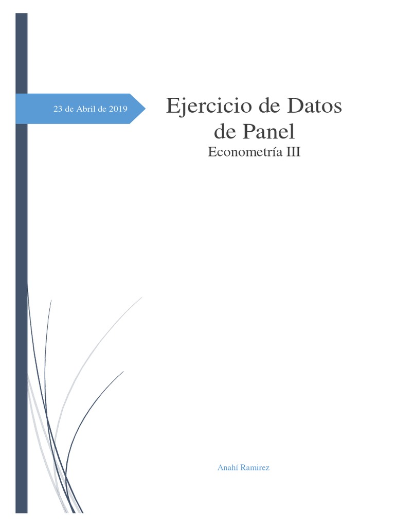 Ejercicio Datos de Panel | PDF | Econometría | Teorías cientificas