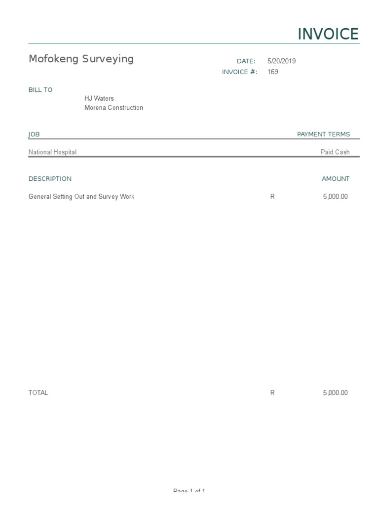 Invoice For Survey | PDF