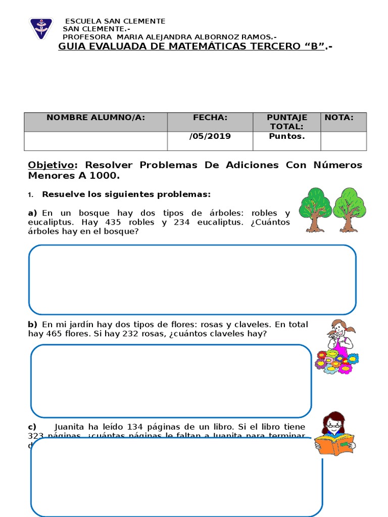 Guía de Matemáticas Tercero B | PDF | Naturaleza