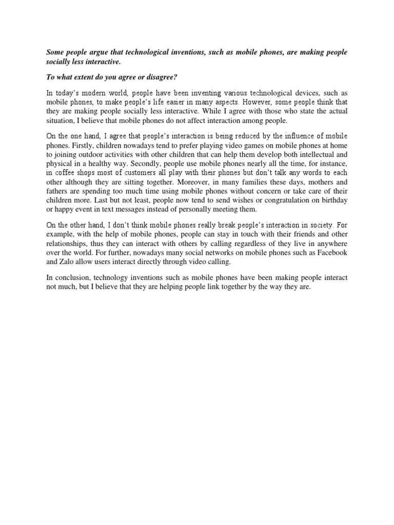 Impact of Mobile Phones on Social Interaction | PDF
