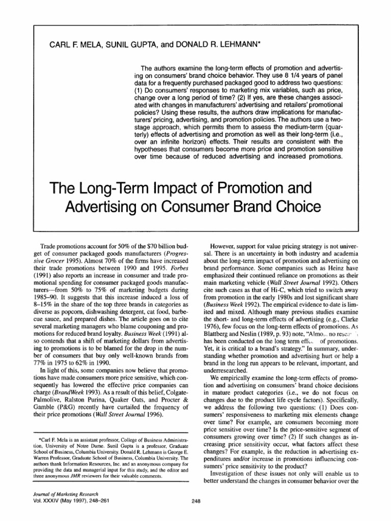 Impact of Advertisement | PDF | Vector Autoregression | Sensitivity ...