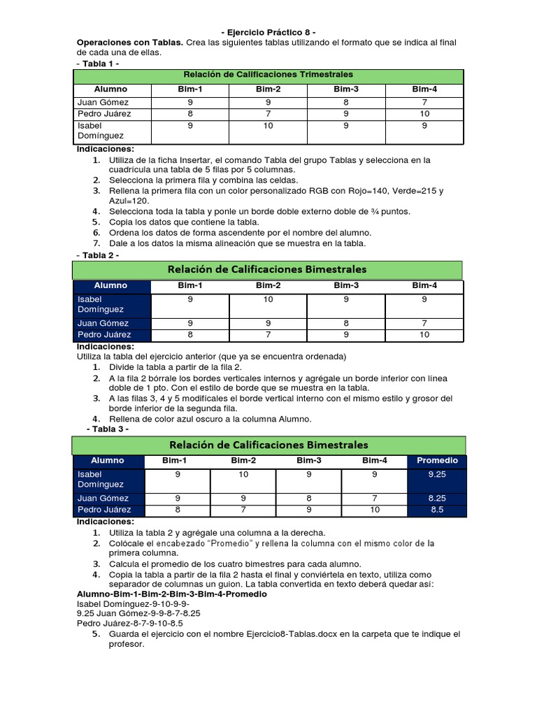 Ejercicio8 Tablas | PDF | Informática | Informática y tecnología de la información