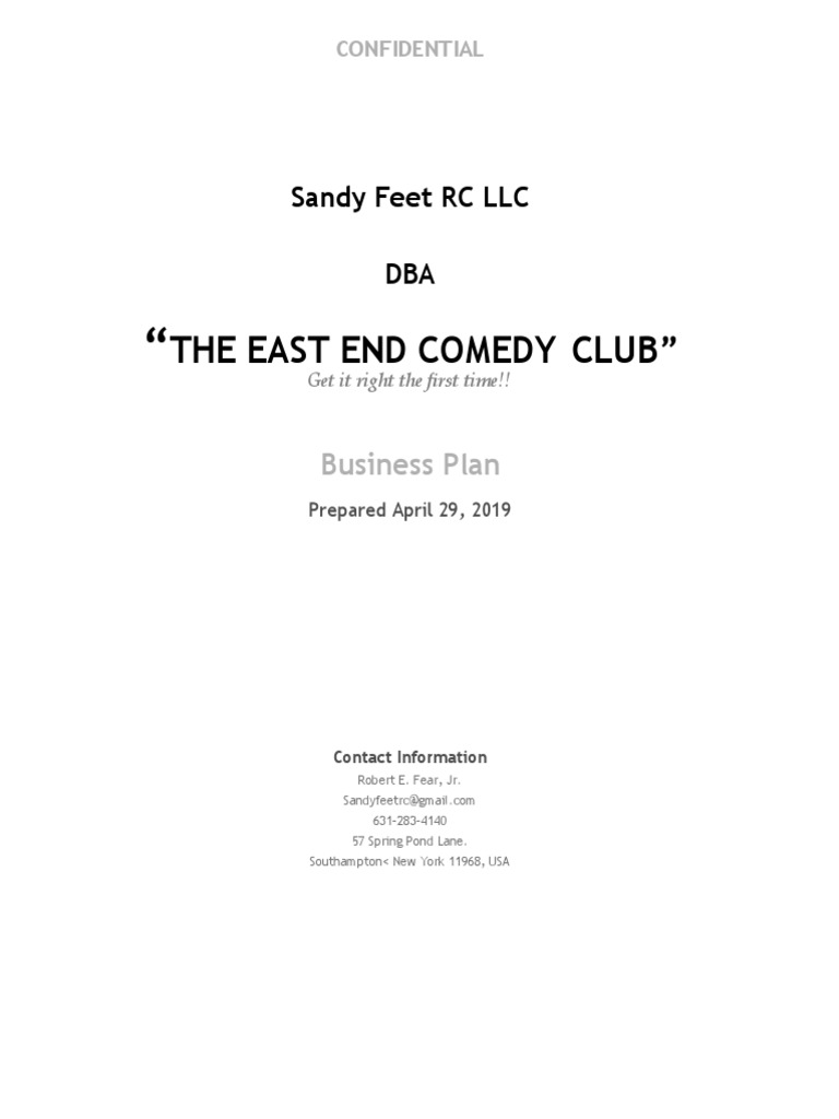 EECOMEDYCLUBbusiness Plan Template 2019 | PDF | Expense | Revenue