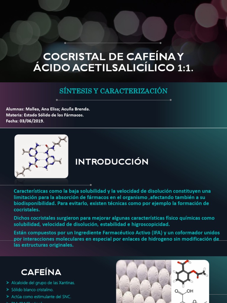 Cocristal de Cafeína y Ácido Acetilsalicílico | PDF | Aspirina | Enlace ...
