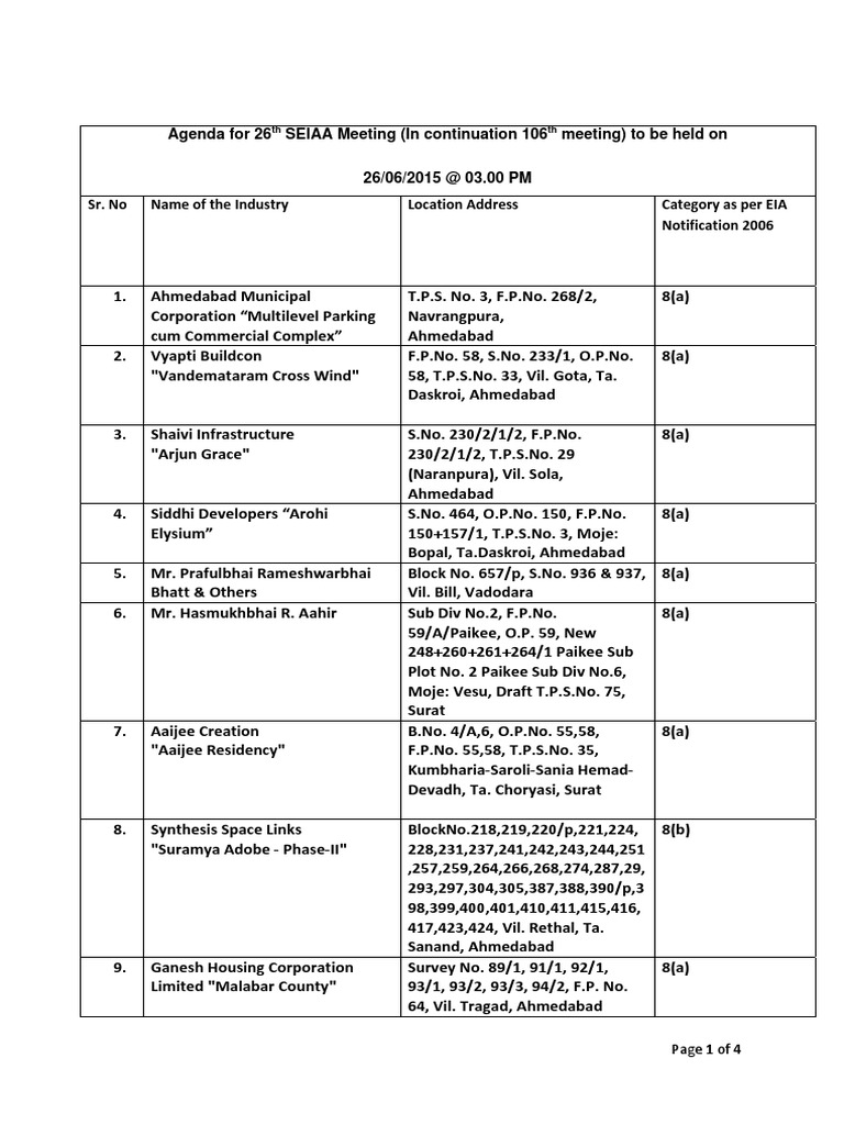 26th SEIAA Meeting | PDF | Sports