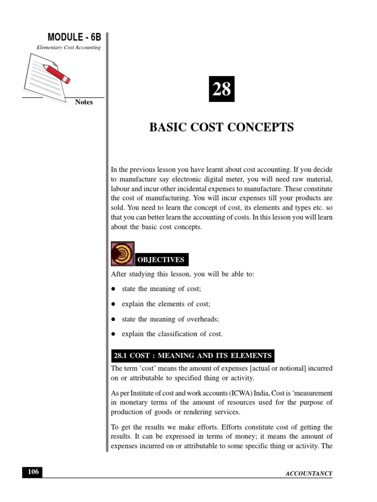 Basic Cost Concepts PDF | PDF | Cost Accounting | Expense