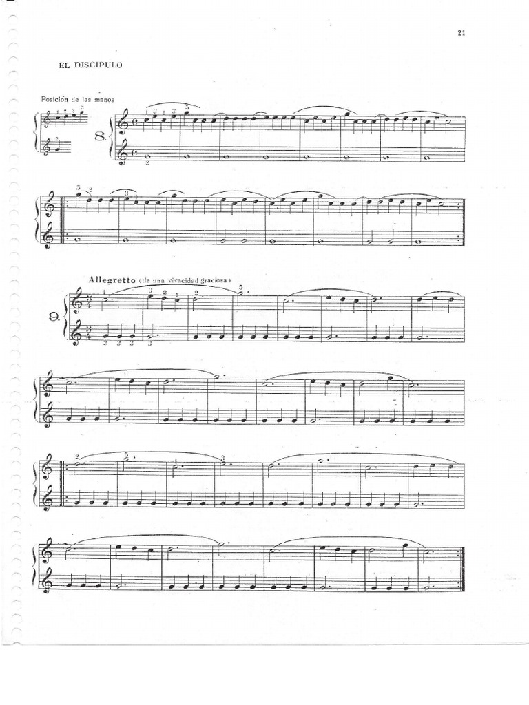 Beyer - Escuela Preparatoria de Piano Op-101-Ejercicios | PDF