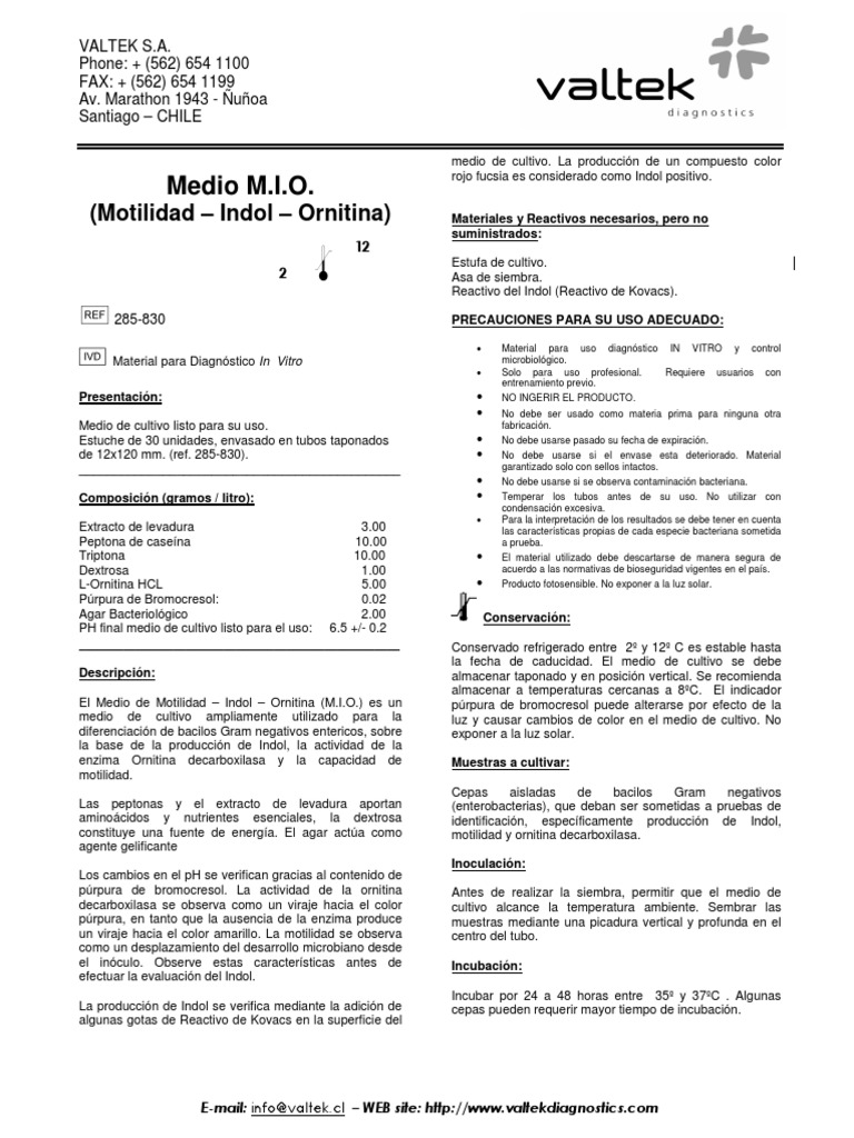 Medio M.I.O. para Enterobacterias | PDF | Naturaleza