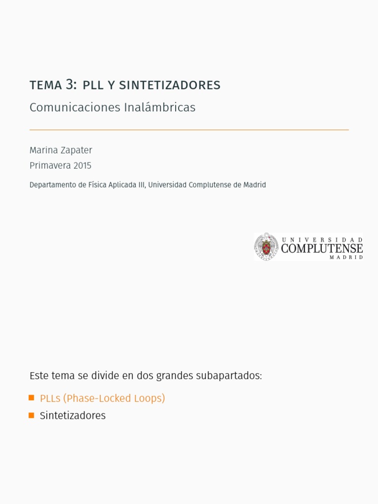 3.1. - PLLs | PDF | Filtro electronico | Sintetizador