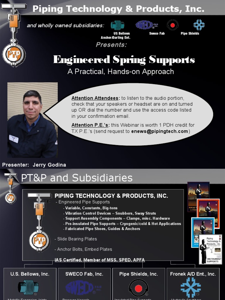 Spring Support Engineering Webinar | PDF | Pipe (Fluid Conveyance ...