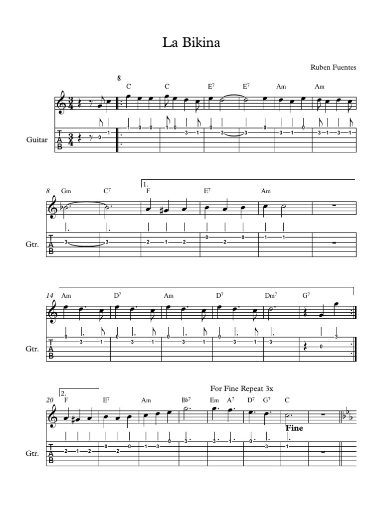 La Bikina Beginner - Full Score | PDF