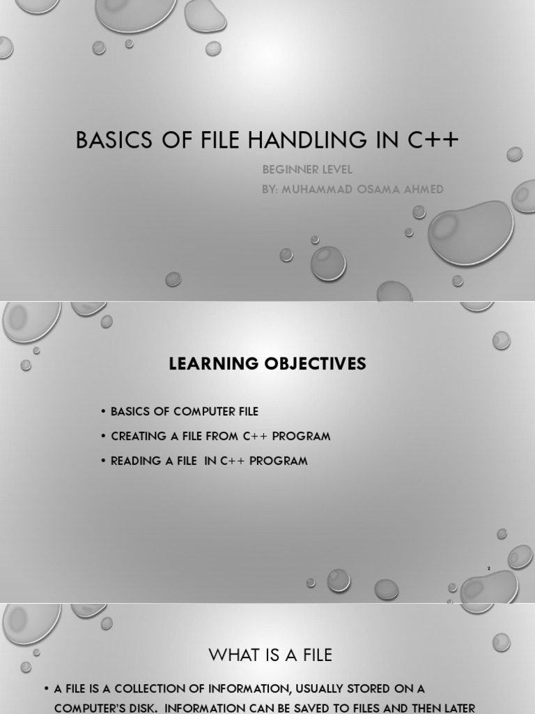 Presentation Basic File Handling in C++ | PDF