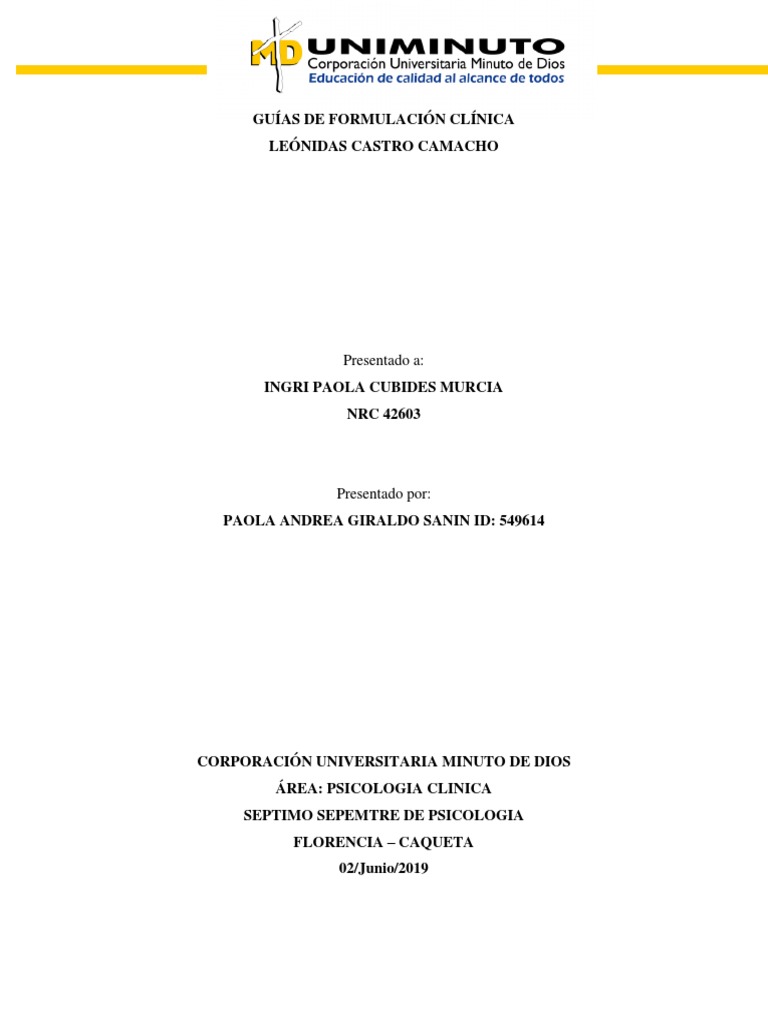 Guias de Formulacion Clinica Leonidas Castro | PDF | Estrés (biología ...