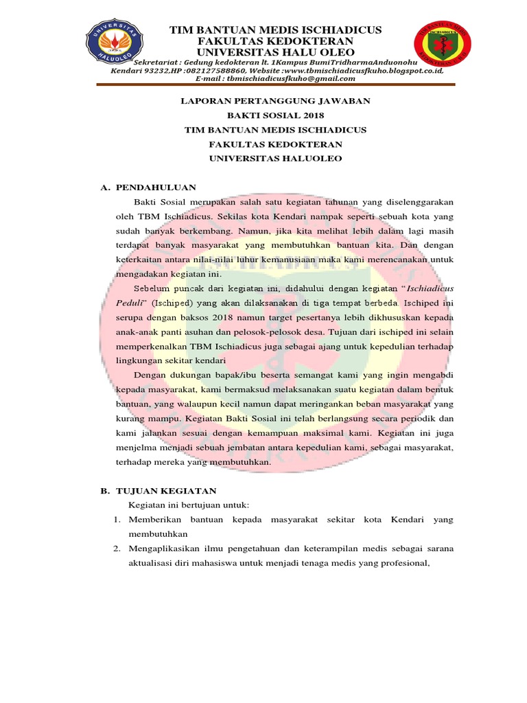 Laporan Pertanggung Jawaban Baksos | PDF