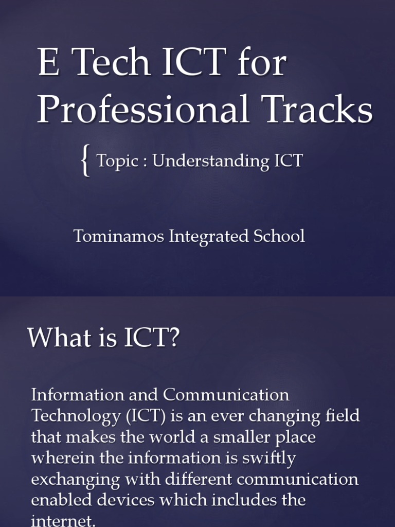 E Tech ICT For Professional Tracks | PDF | Educational Technology ...