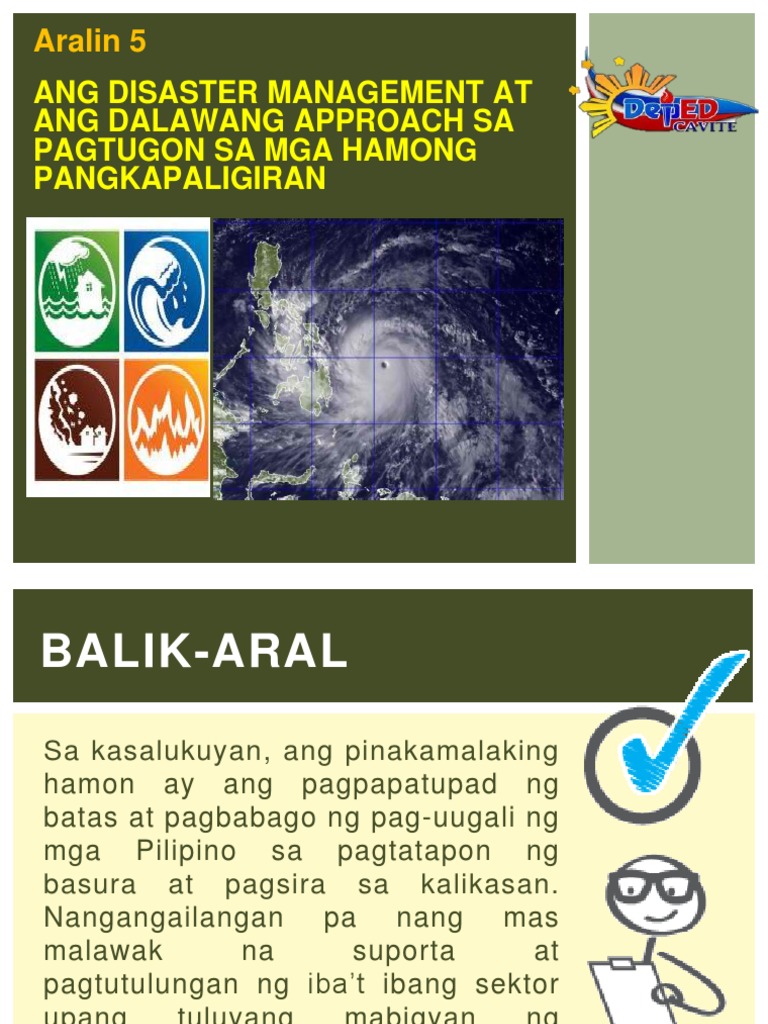 Aralin 5 Ang Disaster Management at Ang Dalawang Approach | PDF