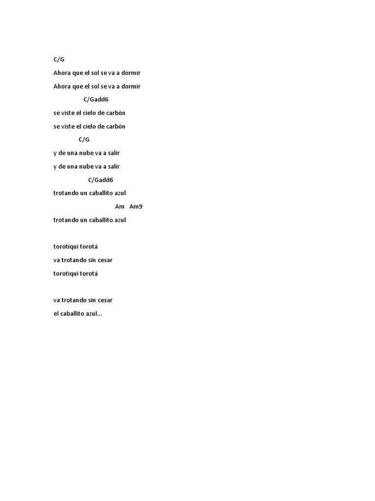 Caballito Azul Acordes | PDF