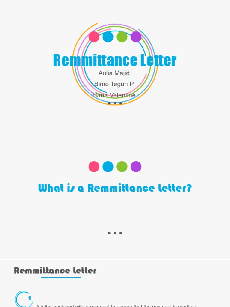 Remmittance Letter: Aulia Majid Bimo Teguh P Hana Valentine | PDF