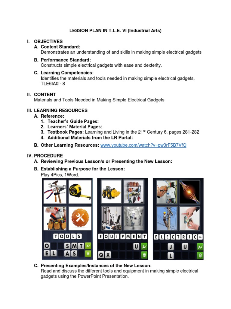 Is Lesson Plan (TLE) | PDF | Screw | Lesson Plan
