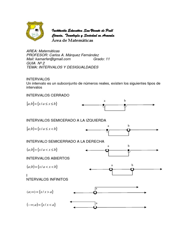 guia-nc2b02-intervalos-e-inecuaciones.pdf | Desigualdad (Matemáticas) | Intervalo (Matemáticas)