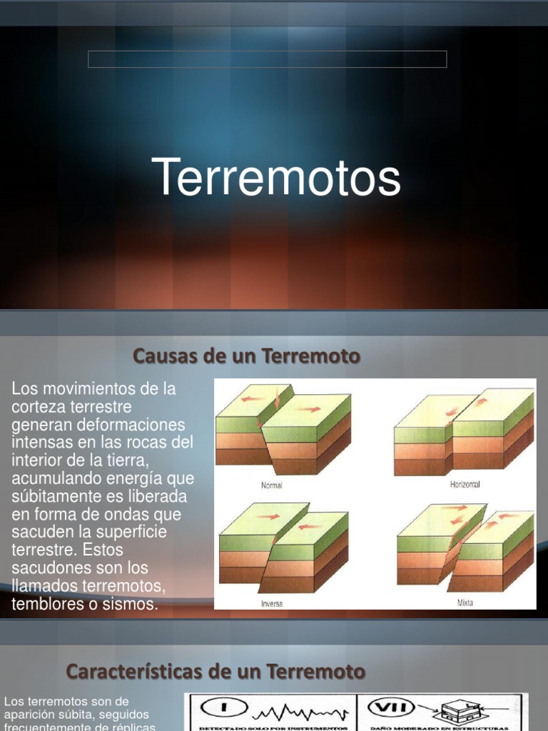 Diapositiva de terremotos.pptx | Temblores | Desastres naturales
