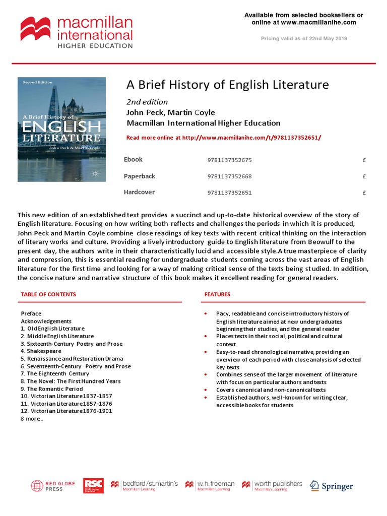 A Brief History of English Literature | PDF | English Literature ...