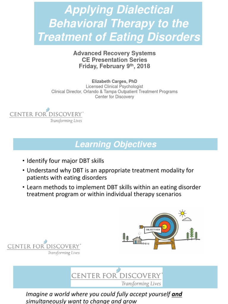 DBT For Eating Disorders | PDF | Dialectical Behavior Therapy | Binge ...