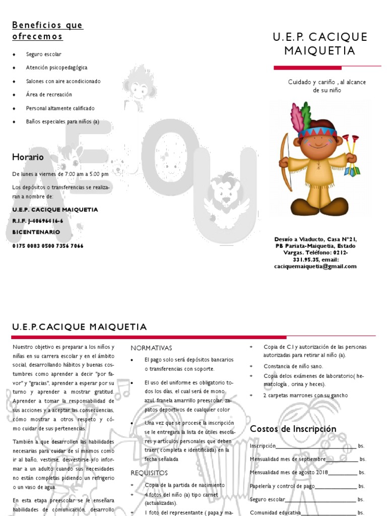Folleto Preescolar | PDF | Aprendizaje