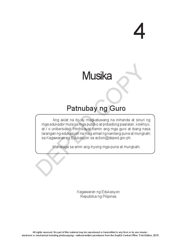 Grade 4 TG Music Quarter 4 | PDF