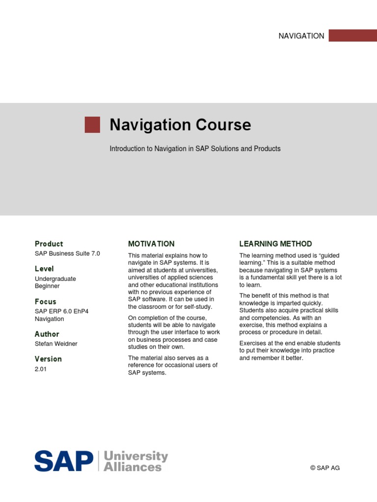 Navigation Course: Introduction To Navigation in SAP Solutions and ...