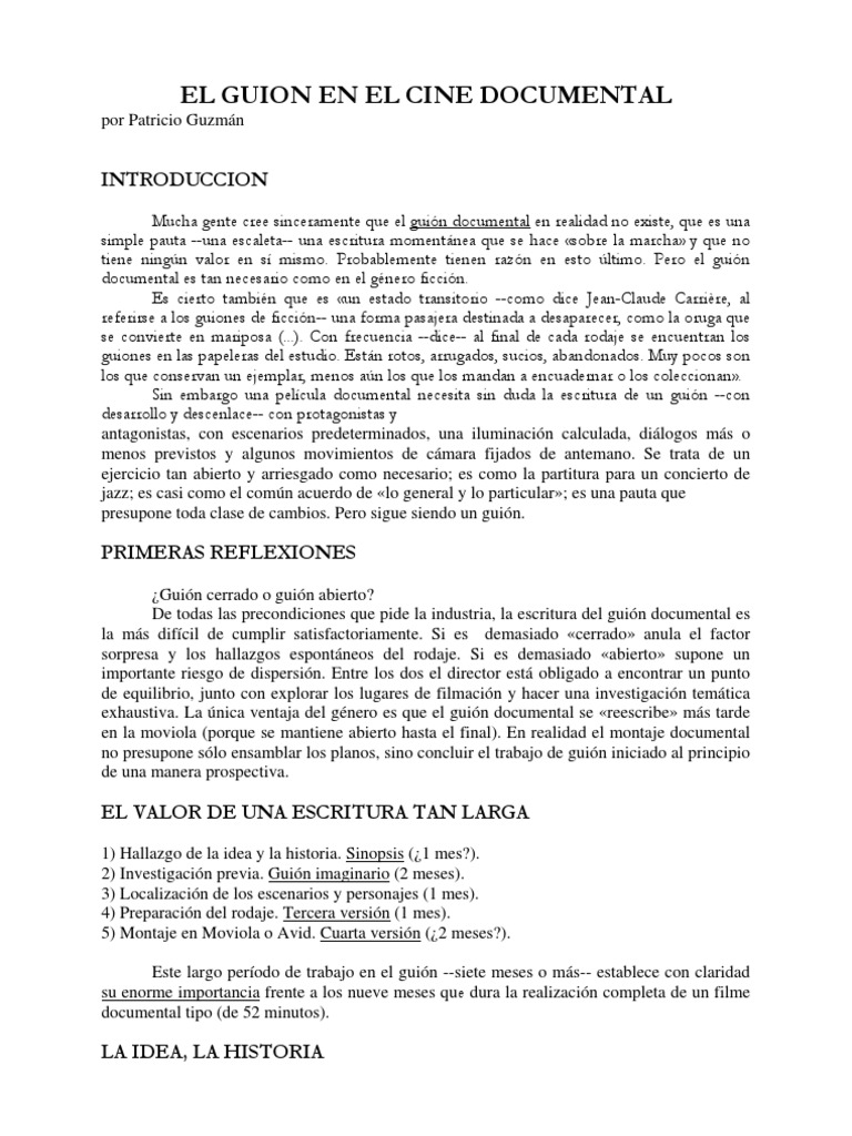 El Guion en El Cine Documental | PDF | Documental | Director de cine