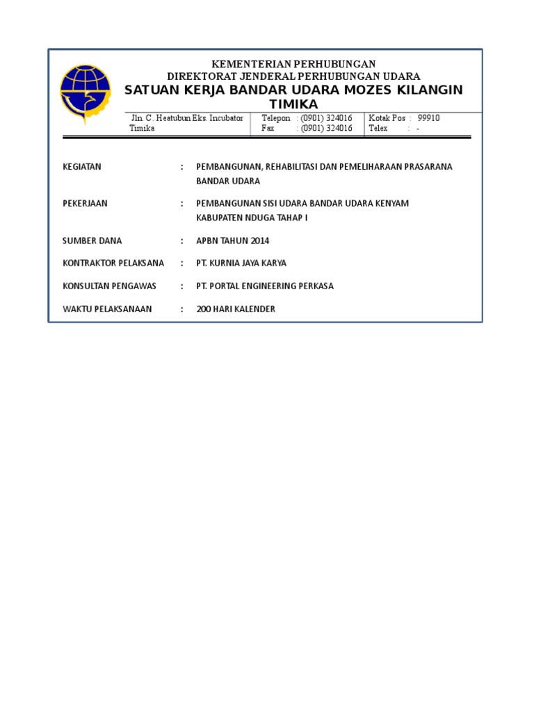Contoh Papan Nama Proyek | PDF