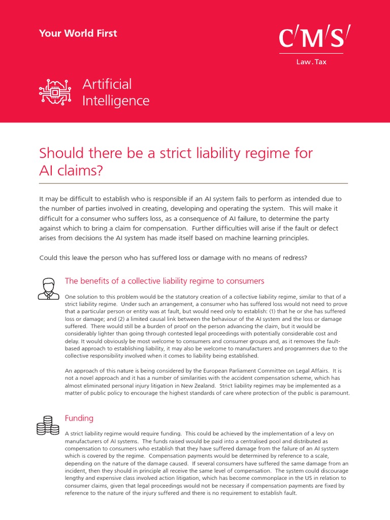 Artificial Intelligence - Should There Be A Strict Liability Regime For ...