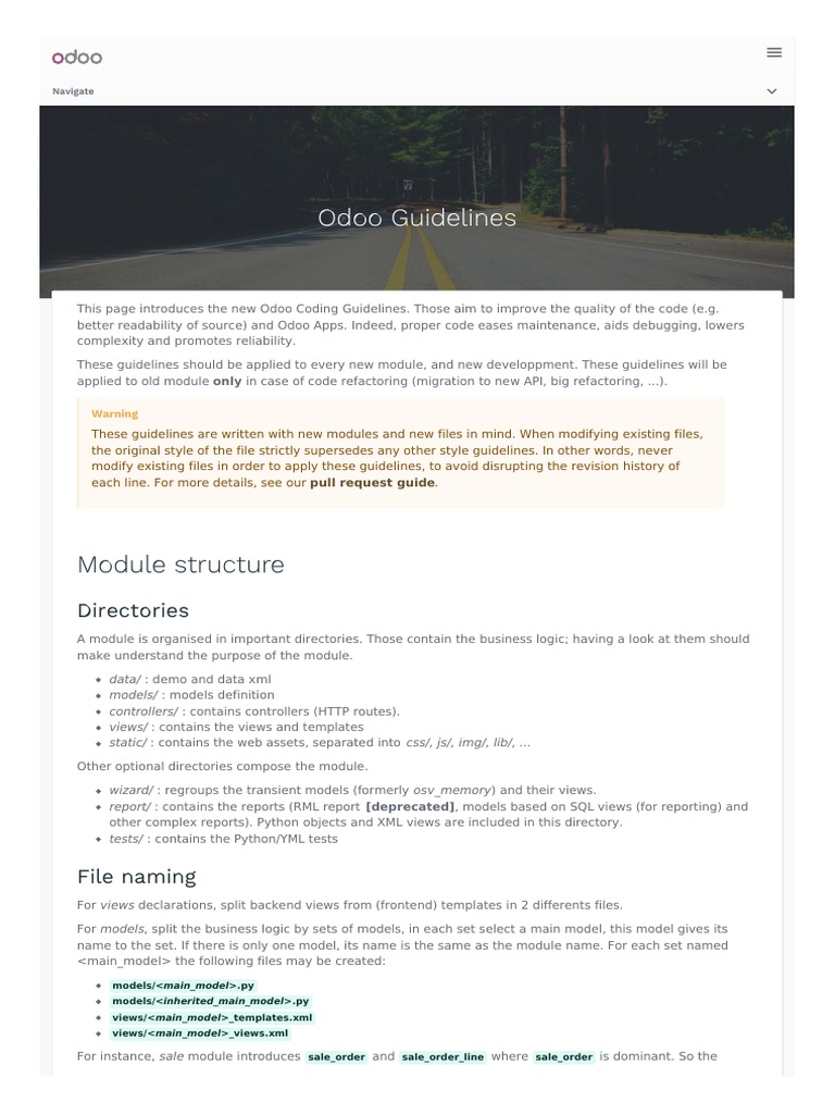 Odoo Guidelines | PDF | Software | Computer Programming