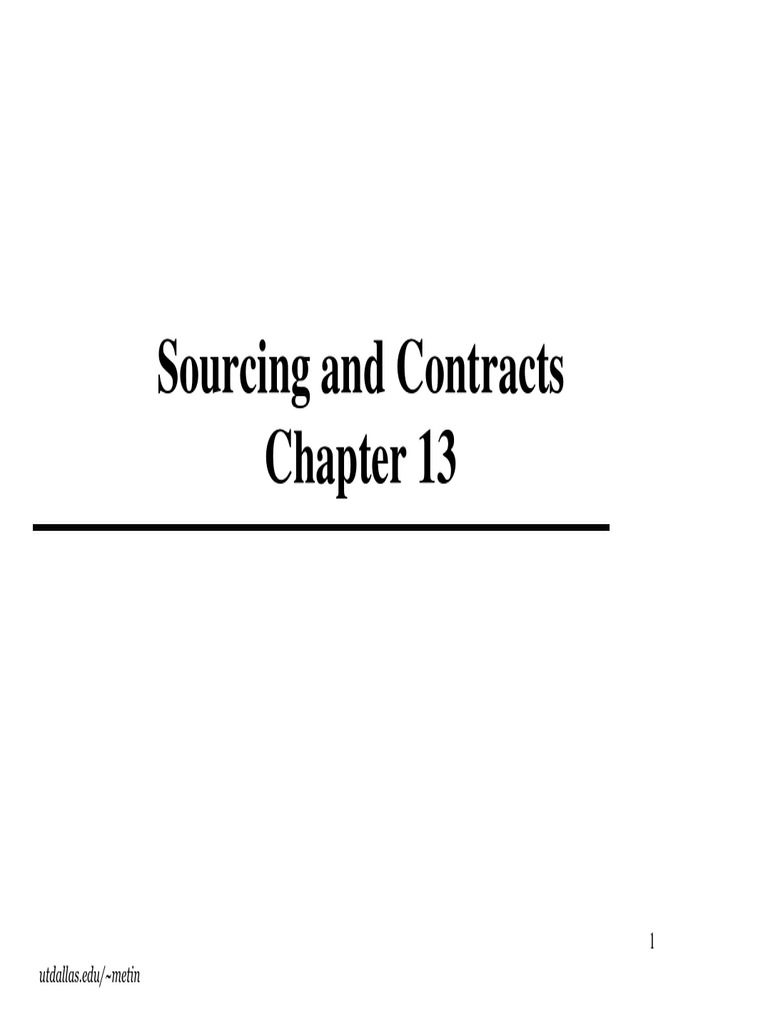 Sourcing and Contracts | PDF | Procurement | Supply Chain