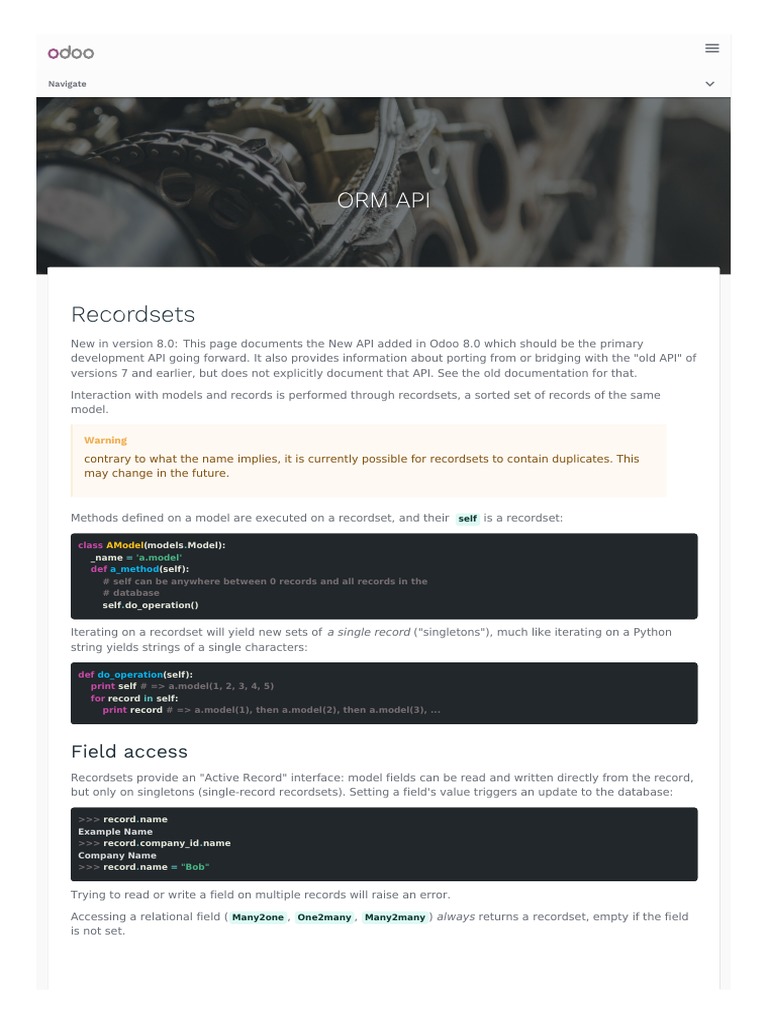 Orm Api | PDF | Method (Computer Programming) | Parameter (Computer Programming)