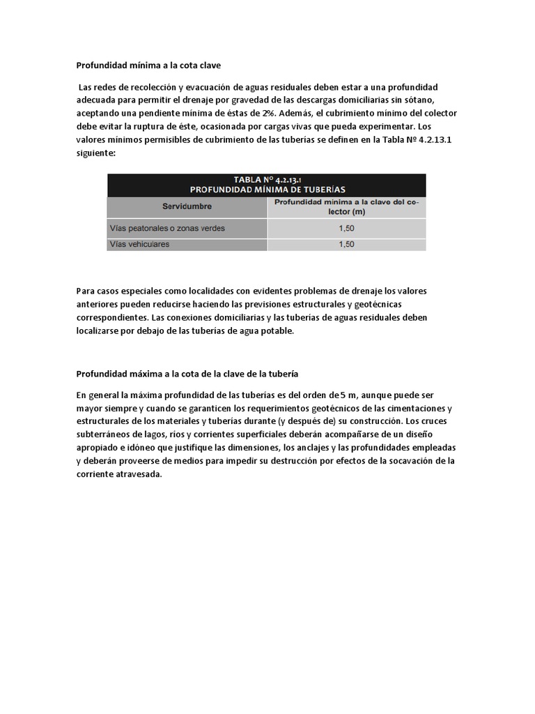 Profundidad Mínima A La Cota Clave 3er Punto | PDF
