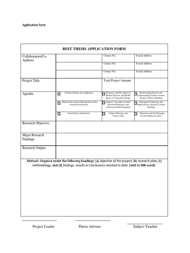 Application Form | PDF | Conservation Biology | Natural Environment
