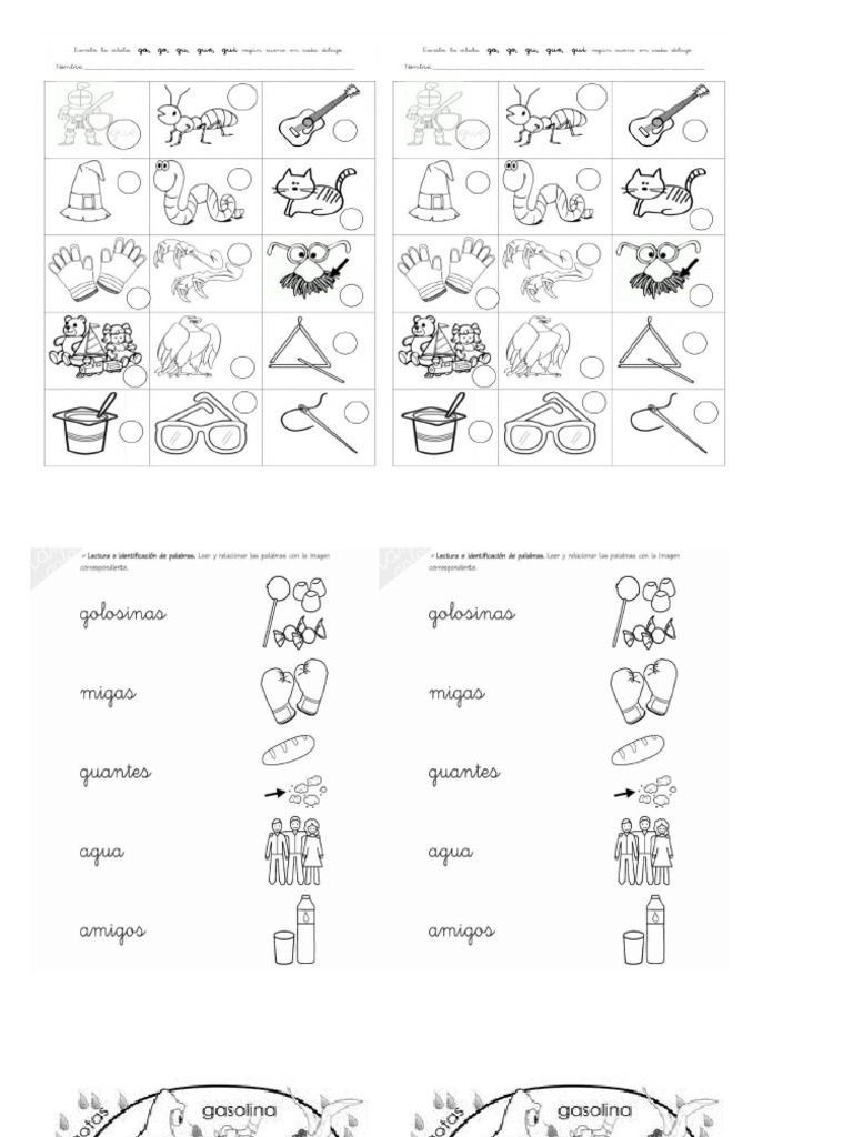 Actividades Letra G | PDF