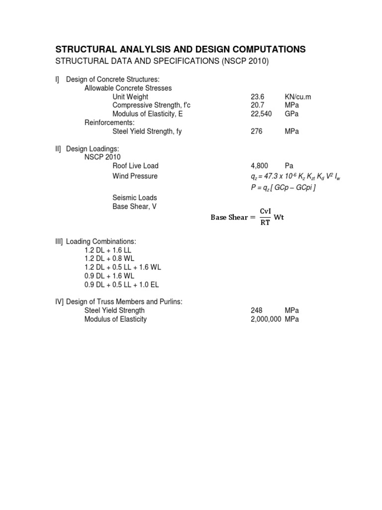 Structural Analylsis and Design Computations | PDF | Young's Modulus | Strength Of Materials