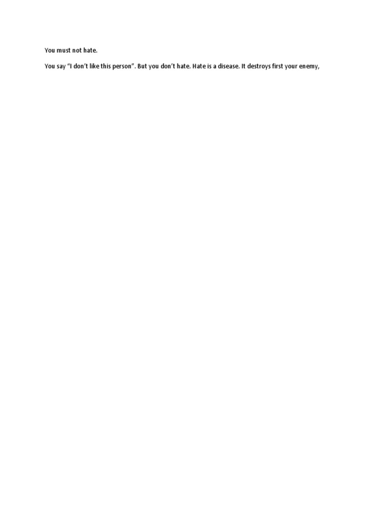 You Must Not Hate | PDF