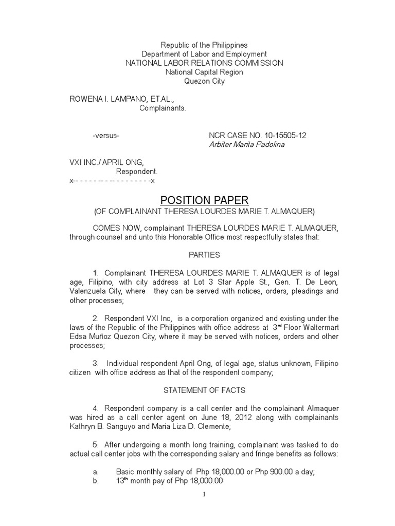 Illegal Dismissal Case: Almaquer vs. VXI | PDF | Employment | Labour Law