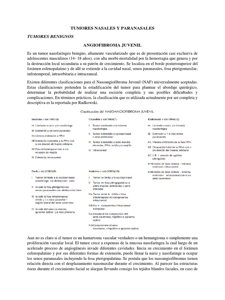Tumores Nasales y Paranasales | PDF | Cáncer | Metástasis