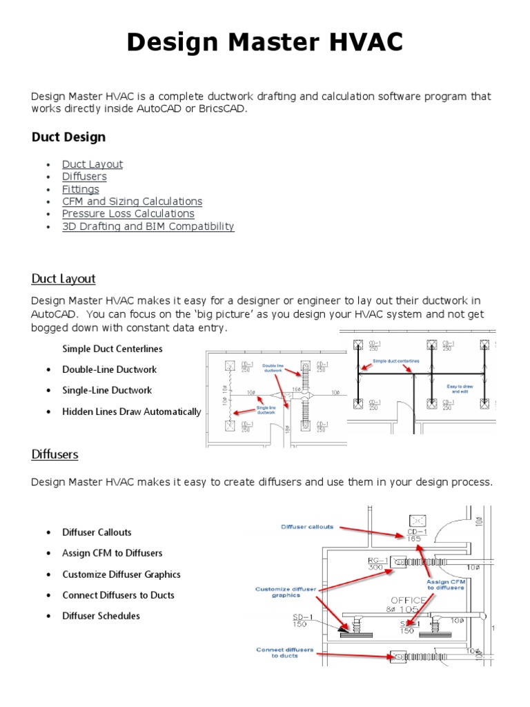 29psheet Design Master HVAC | PDF | Duct (Flow) | Hvac