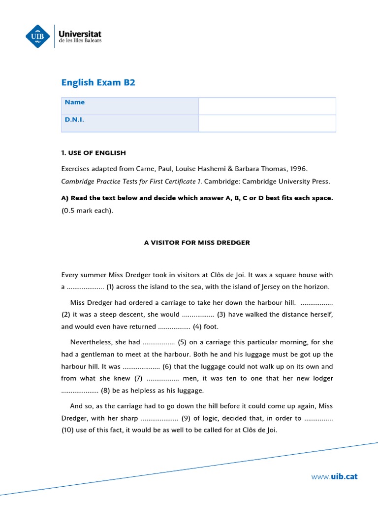 b2 Exam | PDF | Translations | Paper